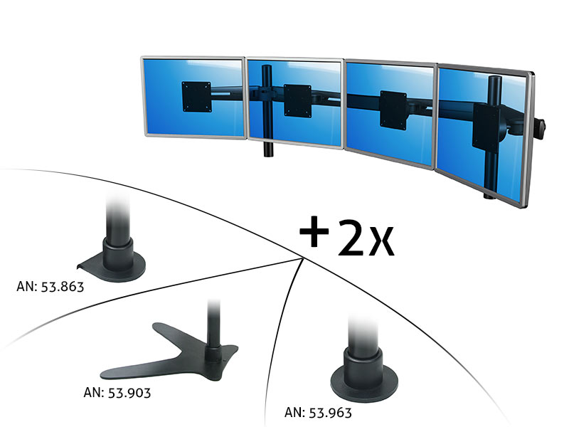 Dataflex Viewmaster Multi-Monitor-System-Schreibtisch 53.433