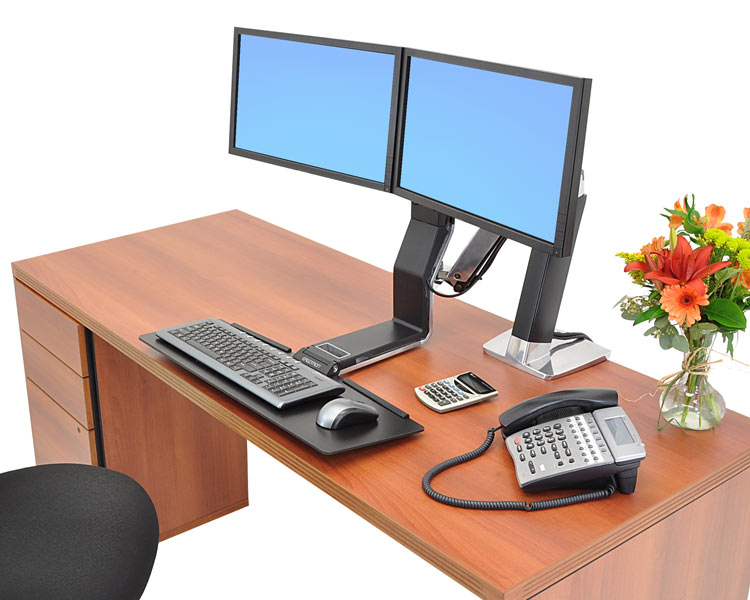 Ergotron 24-312-026 WorkFit-A Dual Monitor Tischhalterung