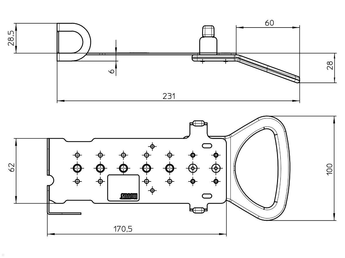 Novus POS Halterung EC Cash Terminal Verifone VX 820 851+0035+012